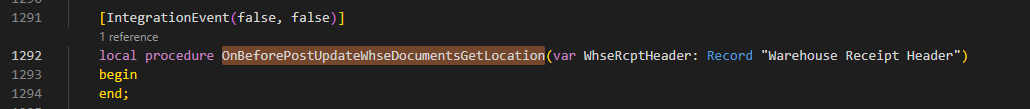 [Event Request] codeunit 5760 "Whse.-Post Receipt"- OnBeforePostUpdateWhseDocumentsGetLocation ...
