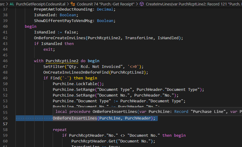 [Event Request] Codeunit 74 "Purch.-Get Receipt"- OnBeforeInsertLines · Issue #10822 · microsoft ...