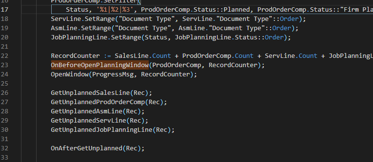 [Event Modification] Codeunit 5520 Get Unplanned Demand - OnBeforeOpenPlanningWindow · Issue ...