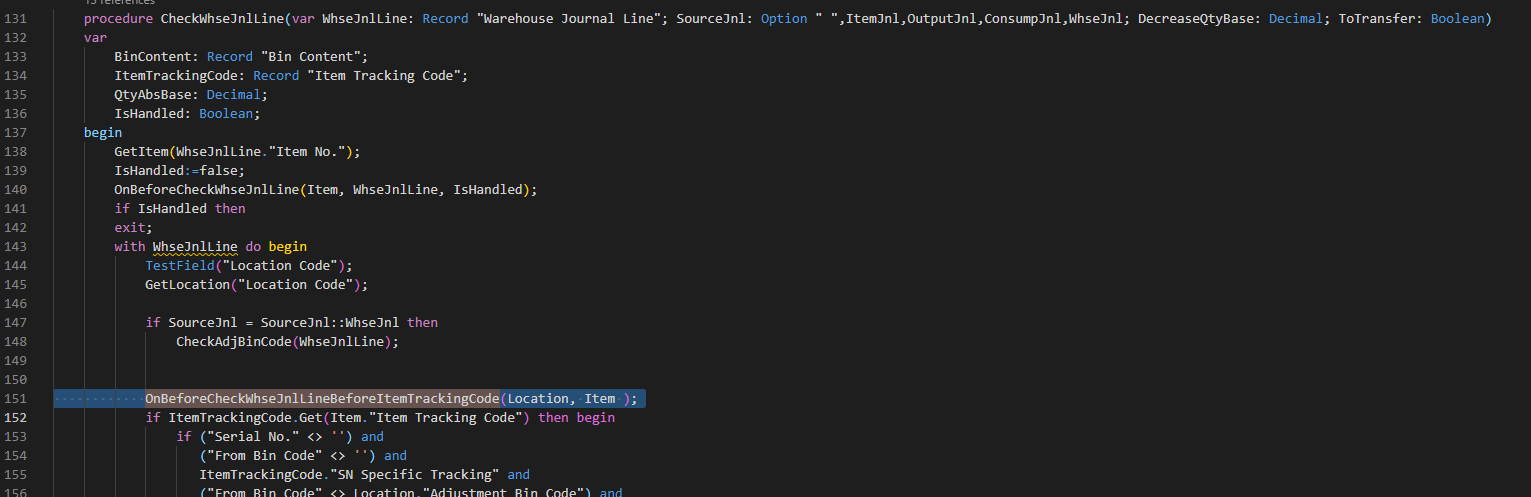 [Event Request] CodeUnit 7302 - WMS Management - OnBeforeCheckWhseJnlLineBeforeItemTrackingCode ...