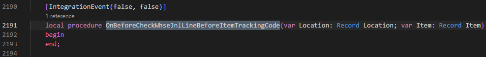 [Event Request] CodeUnit 7302 - WMS Management - OnBeforeCheckWhseJnlLineBeforeItemTrackingCode ...