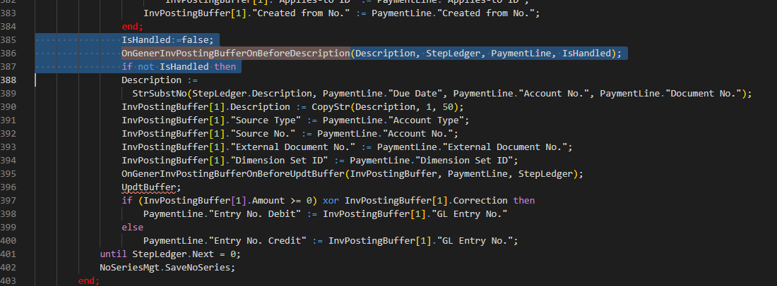 [Event Request] Codeunit 10860 "Payment Management" - OnGenerInvPostingBufferOnBeforeDescription ...