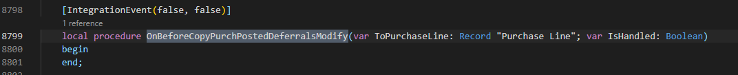 [Event Request] codeunit 6620 "Copy Document Mgt."- OnBeforeCopyPurchPostedDeferralsModify ...