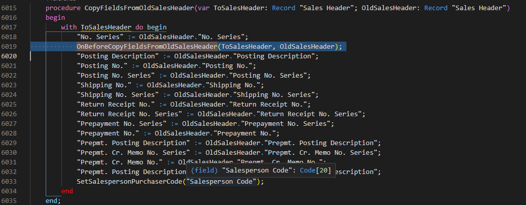 [Event Request] codeunit 6620 "Copy Document Mgt."- OnBeforeCopyFieldsFromOldSalesHeader · Issue ...
