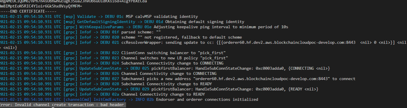 Unable to add a new channel to the existing network of BAF deployment HL Fabric network · Issue ...