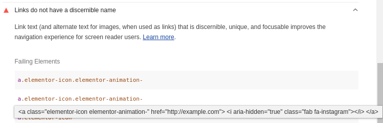 Links do not have a discernible name · Issue #10293 · elementor/elementor · GitHub