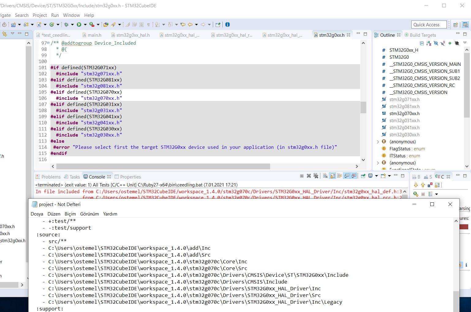 Ceedling Stm32cubeide Integration Error · Issue 553 · Throwtheswitchceedling · Github 