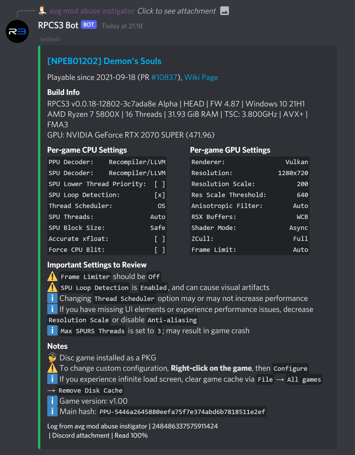PSN Demon's Souls reported as 'Disc game installed as PKG' · Issue #816 · RPCS3/discord-bot · GitHub