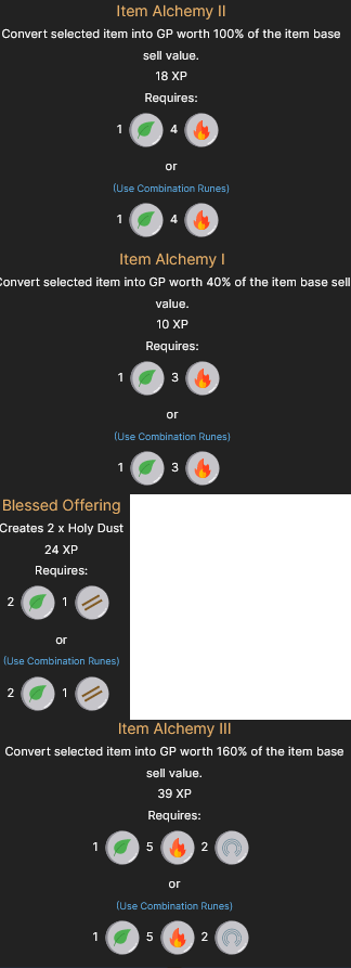 Many magic skills show combination runes that are the same as regular ...