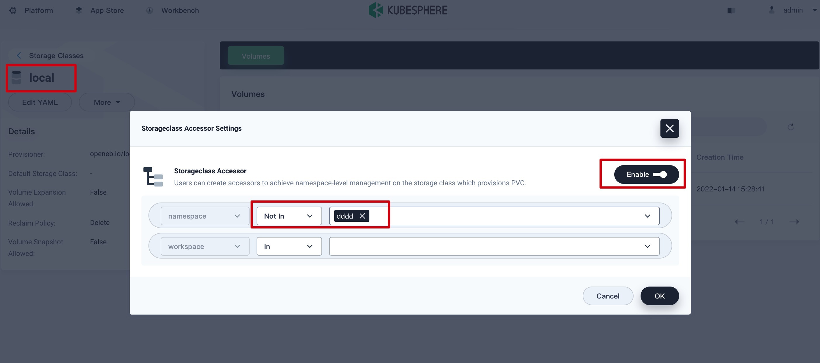 The storage class accessor function does not function properly · Issue #4800 · kubesphere ...