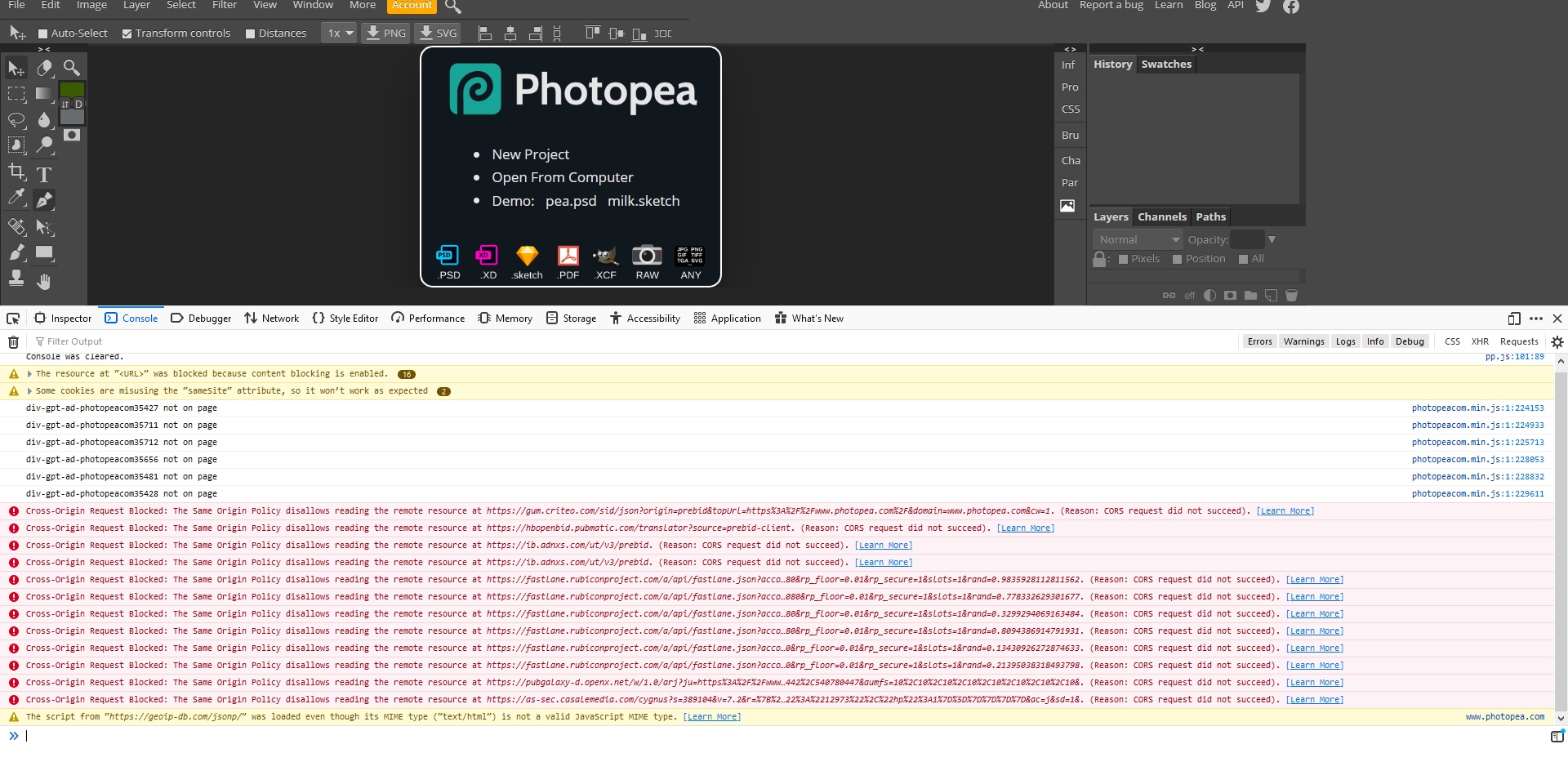 adblocker error · Issue #2074 · photopea/photopea · GitHub