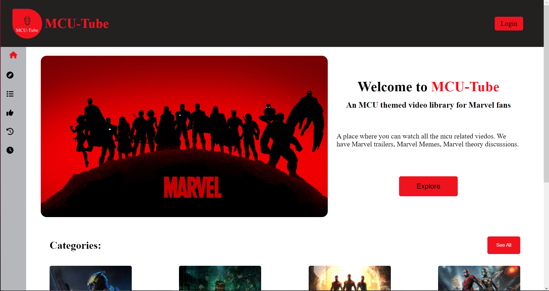 GitHub - AmishMishra11/MCU-Tube: Video Library