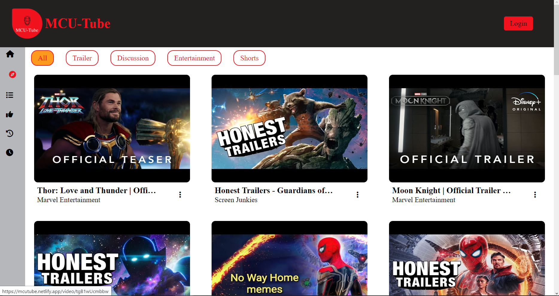 GitHub - AmishMishra11/MCU-Tube: Video Library