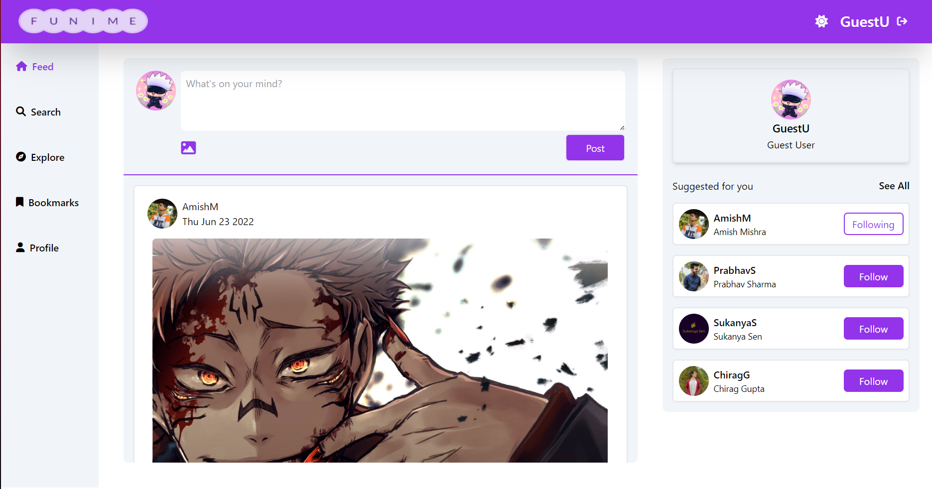 GitHub - AmishMishra11/funime: Social Media app