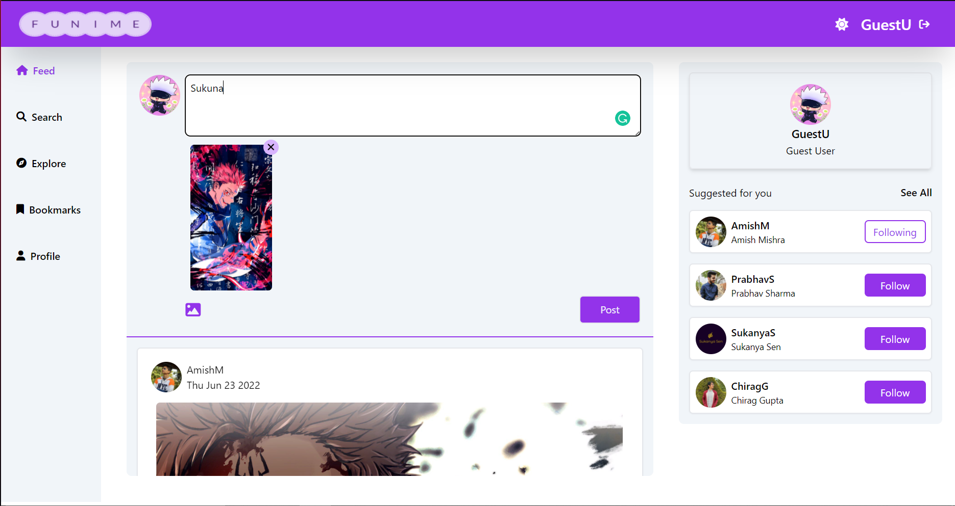 GitHub - AmishMishra11/funime: Social Media app