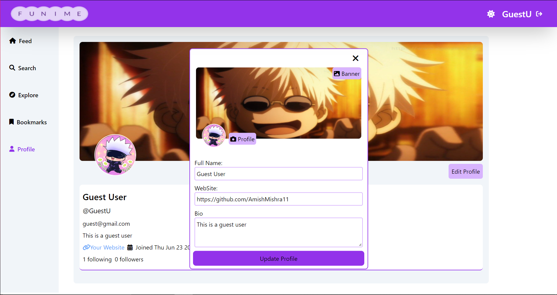 GitHub - AmishMishra11/funime: Social Media app