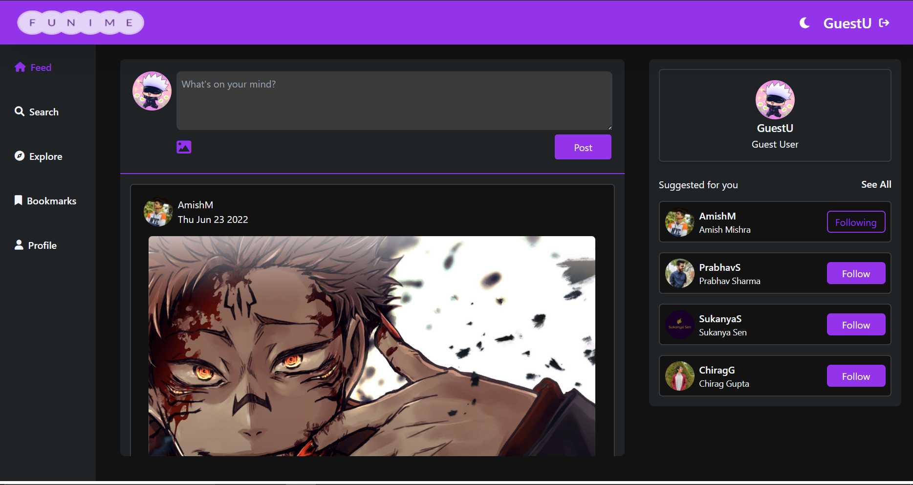 GitHub - AmishMishra11/funime: Social Media app