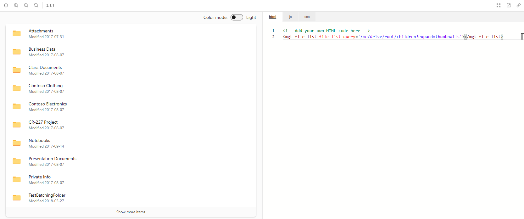 [BUG] Refresh on mgt-file-list with file-list-query=/me/drive/root/children?expand=thumbnails ...