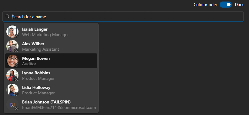 [BUG] `mgt-people-picker` dark hover color and background should be swapped · Issue #2727 ...