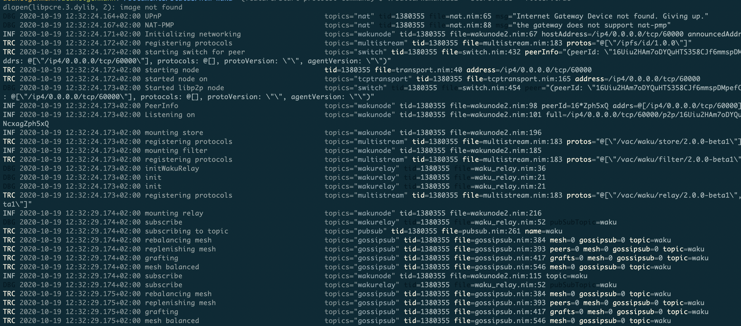 Relay protocol mounted multiple times · Issue #219 · waku-org/nwaku · GitHub