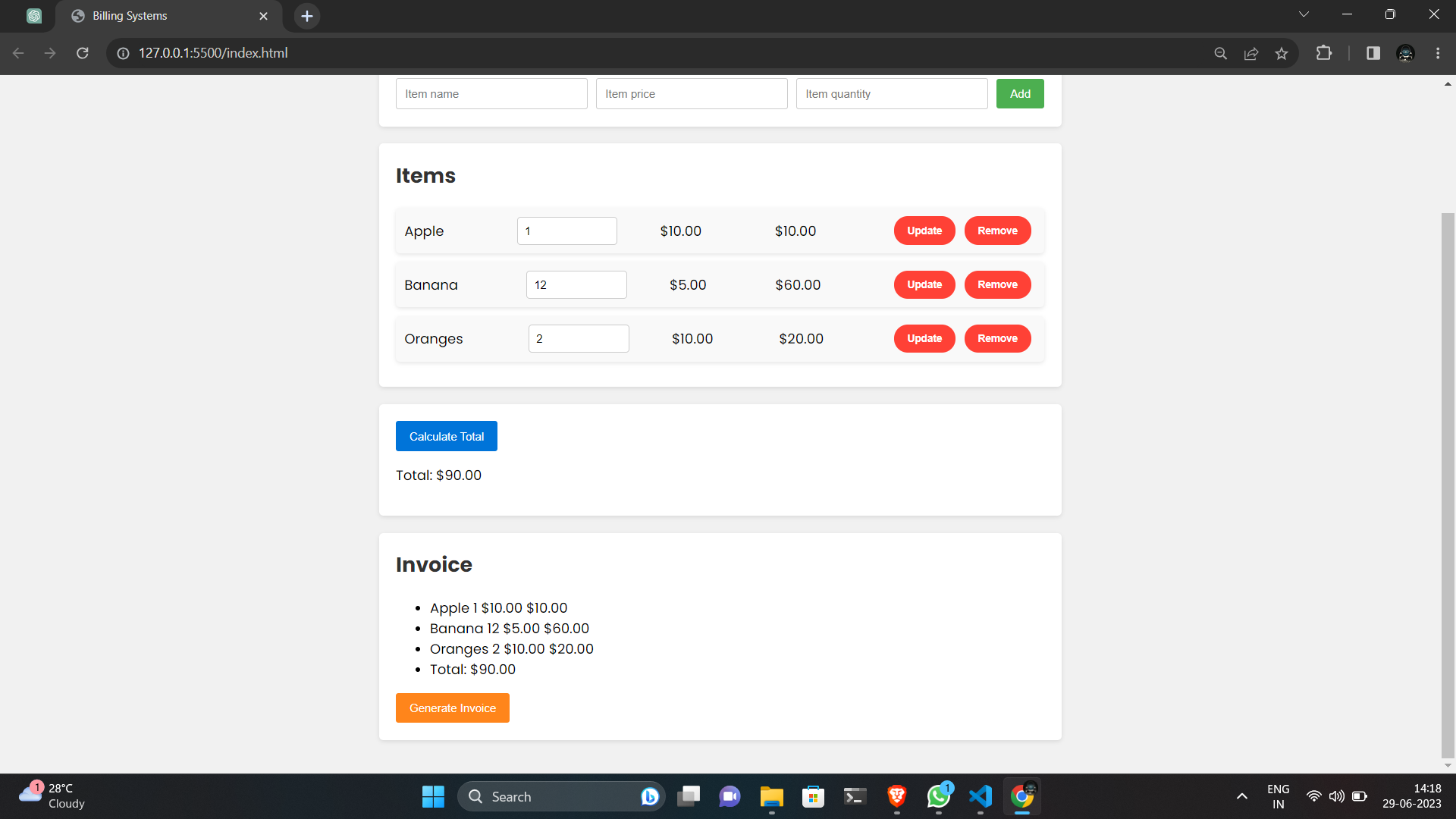 GitHub - amanmathur27/billing-system-js: This is a Billing System WebApp made with the help of ...