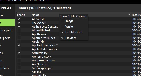 Option to not show mods disabled · Issue #1735 · PrismLauncher/PrismLauncher · GitHub