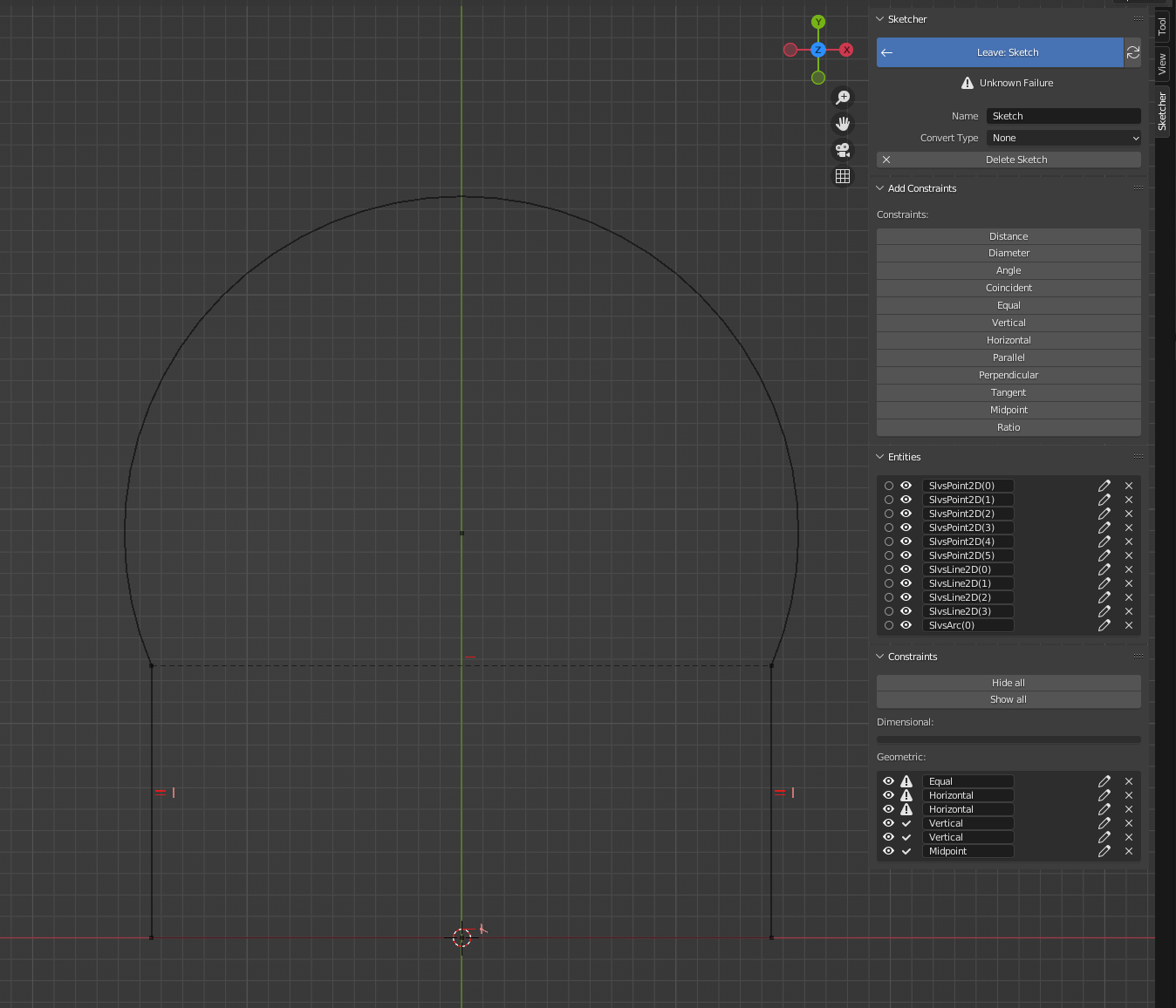 [BUG] Redundant constraints result in "Unknown Failure". · Issue #274 · hlorus/CAD_Sketcher · GitHub
