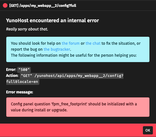 Error 500 GET /yunohost/api/apps/my_web__2/config?full&locale=en · Issue #2144 · YunoHost/issues ...
