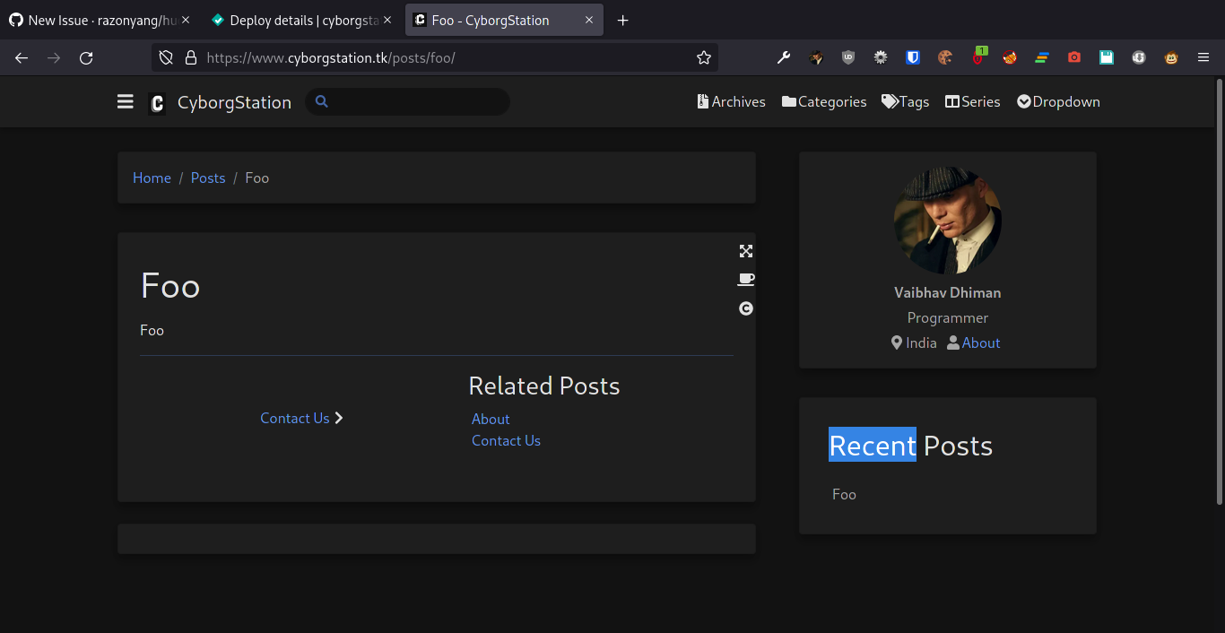 Utterances comment feild not showing · Issue #376 · razonyang/hugo-theme-bootstrap · GitHub