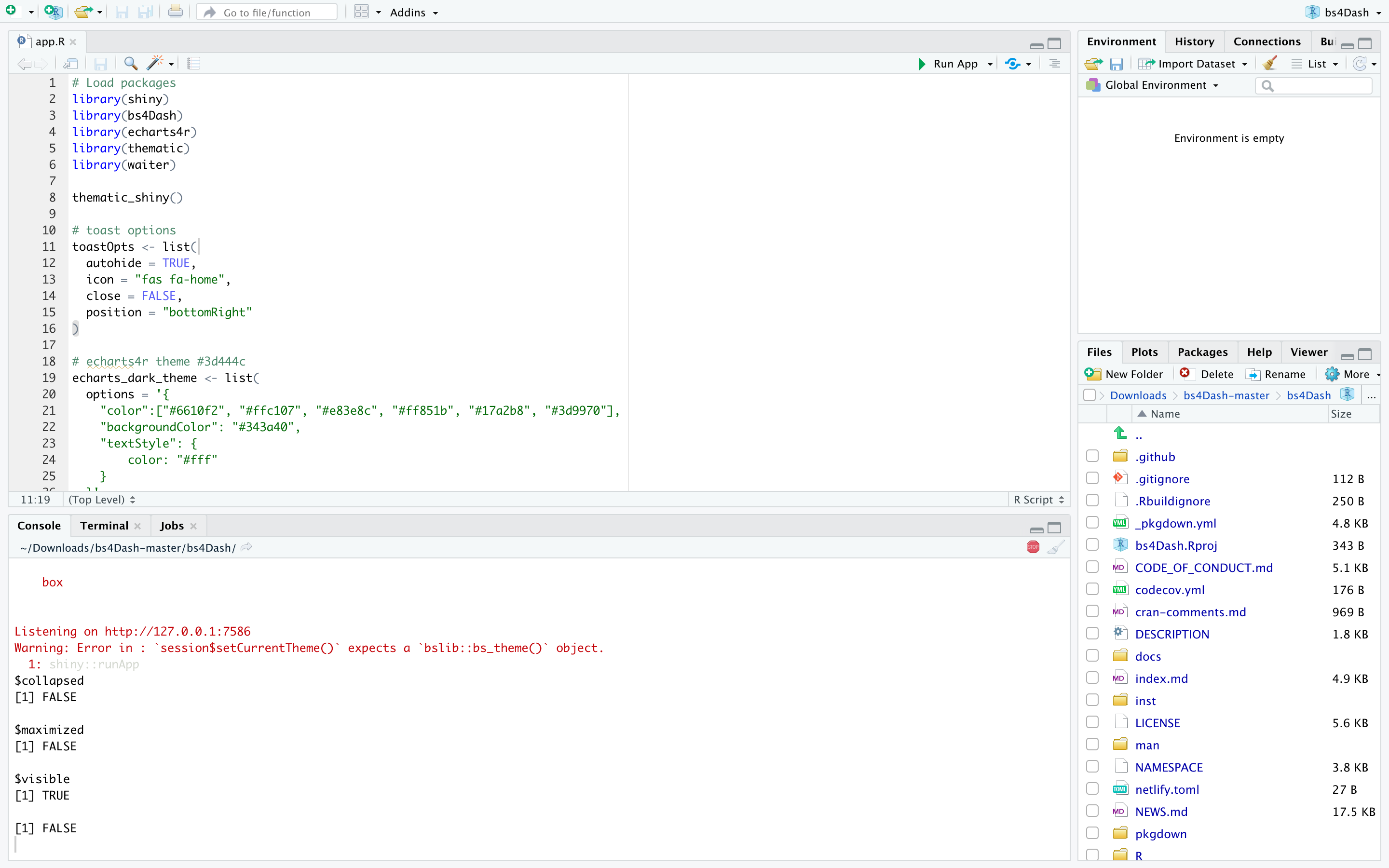error when execute apps example · Issue #154 · RinteRface/bs4Dash · GitHub
