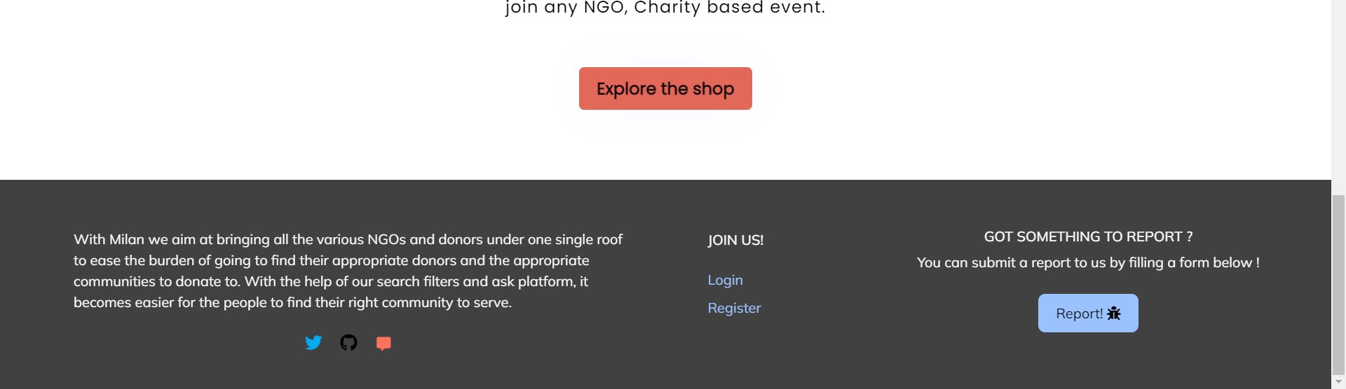[BUGS] Add Footer in All Pages · Issue #558 · ngoworldcommunity/NGOWorld · GitHub