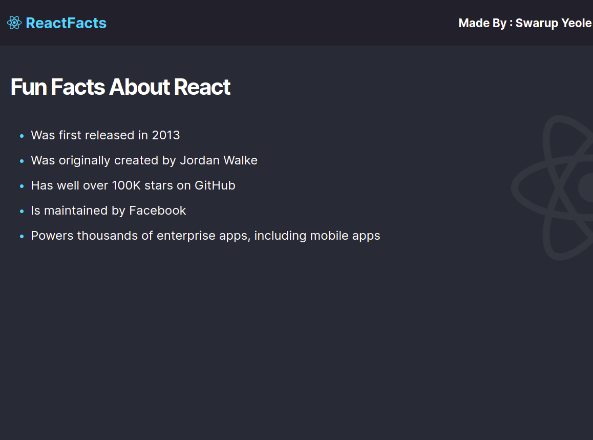 GitHub - swarupyeole11/React-info: This is a react project which gives ...