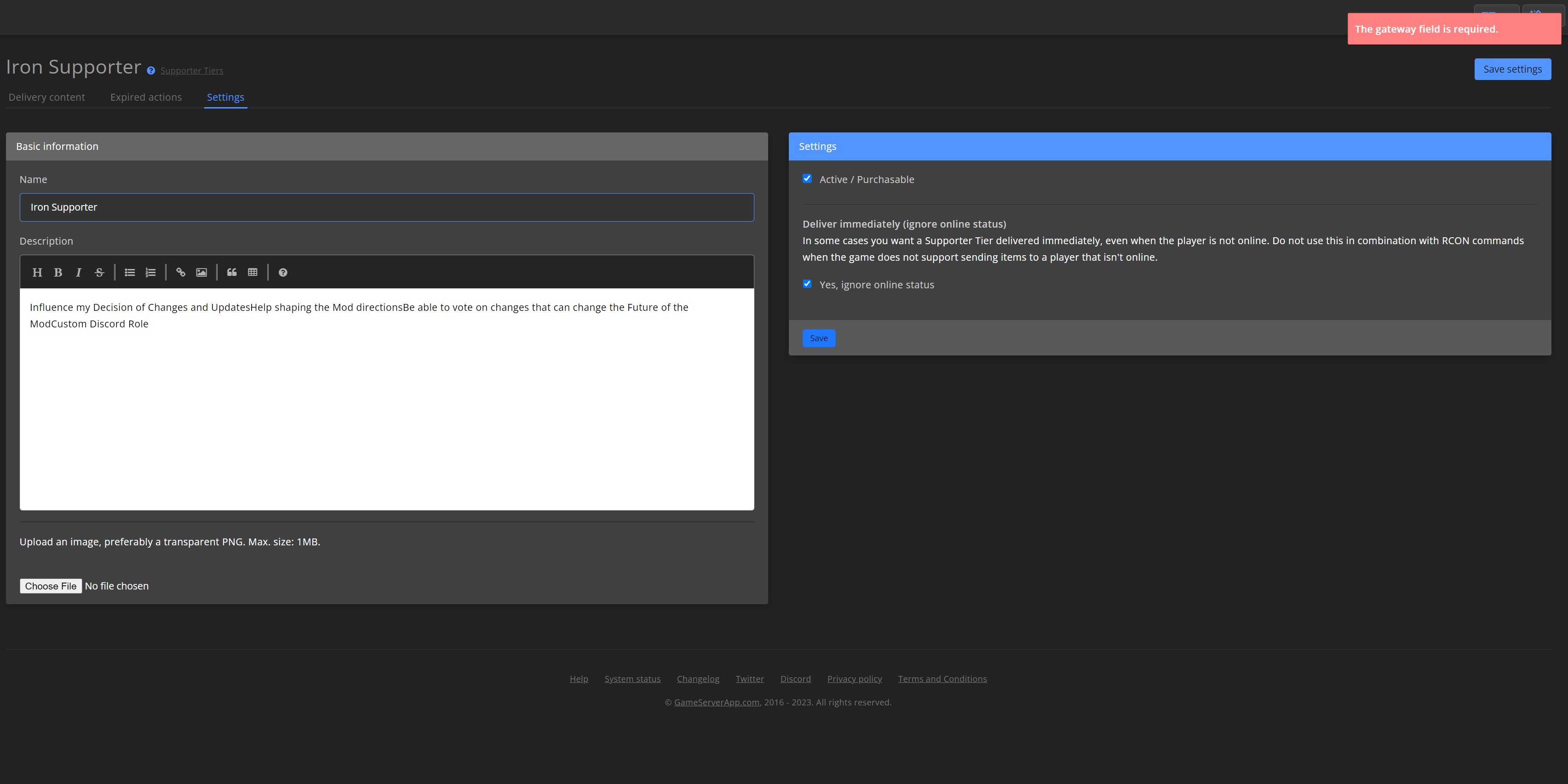 Patreon Error Gateway Field Required · Issue #328 · gameserverapp/Platform · GitHub