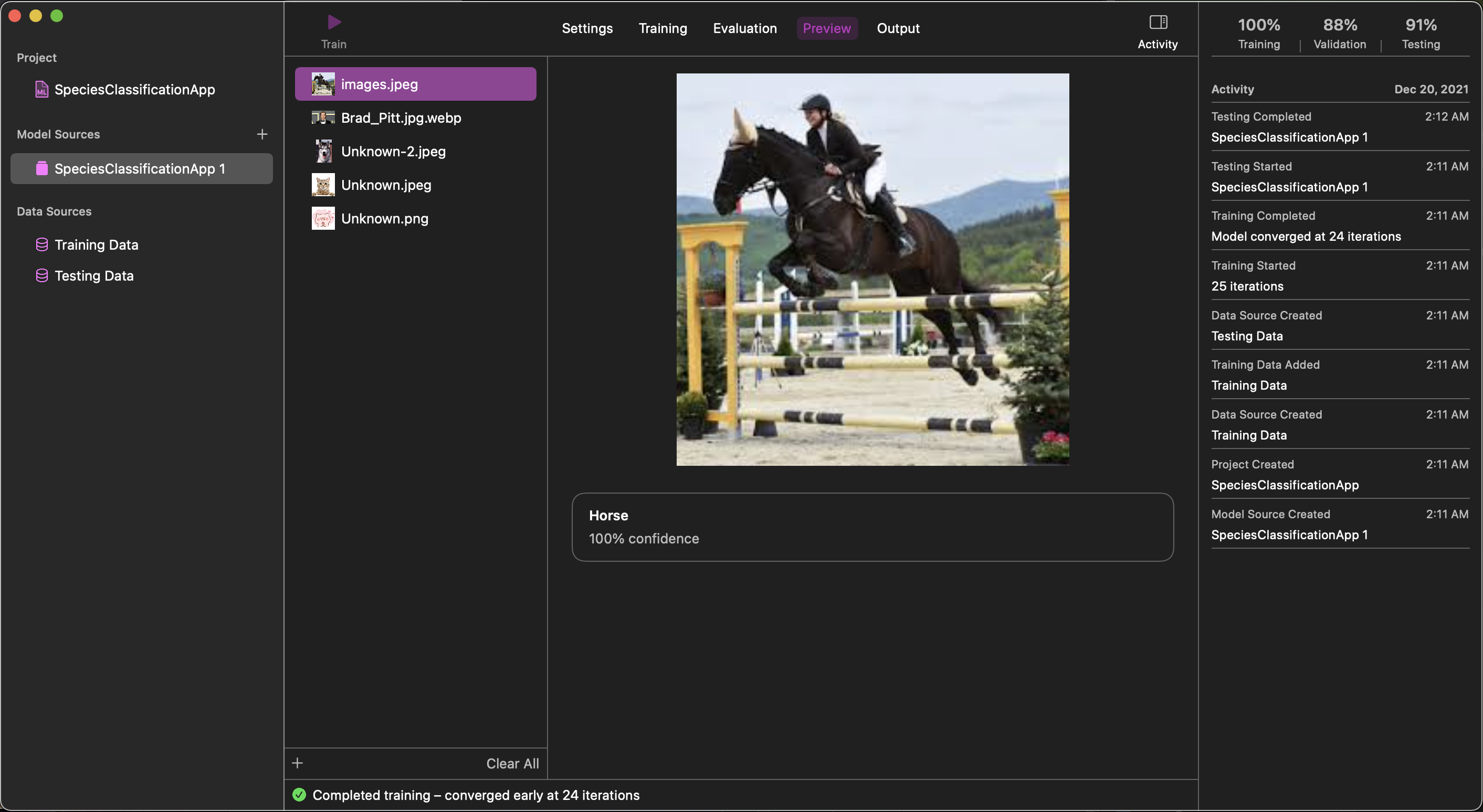 Github Marlinism Speciesclassificationapp Using Createml And Swift Language I Created The