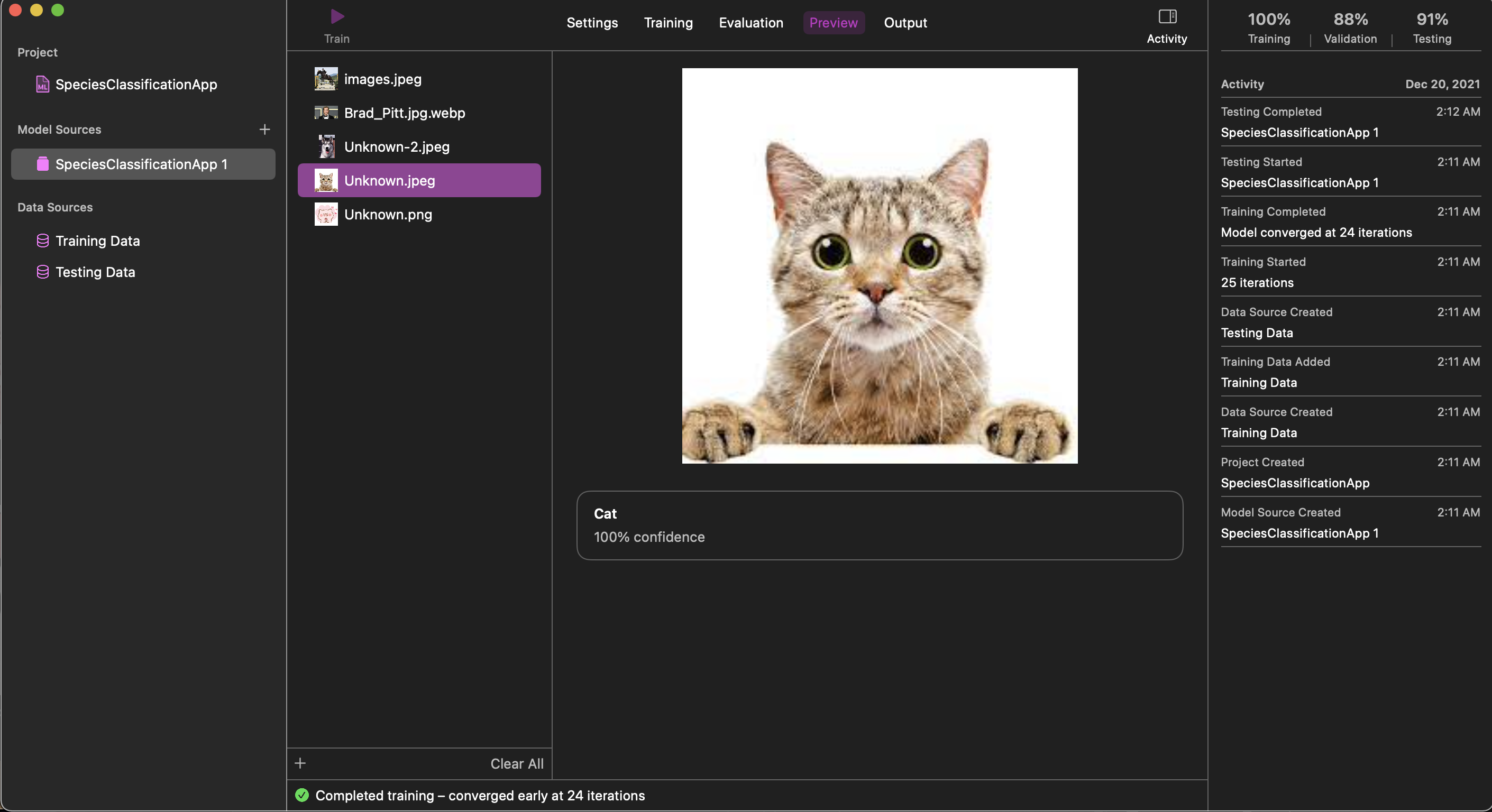 GitHub - marlinism/SpeciesClassificationApp: Using createML and Swift ...