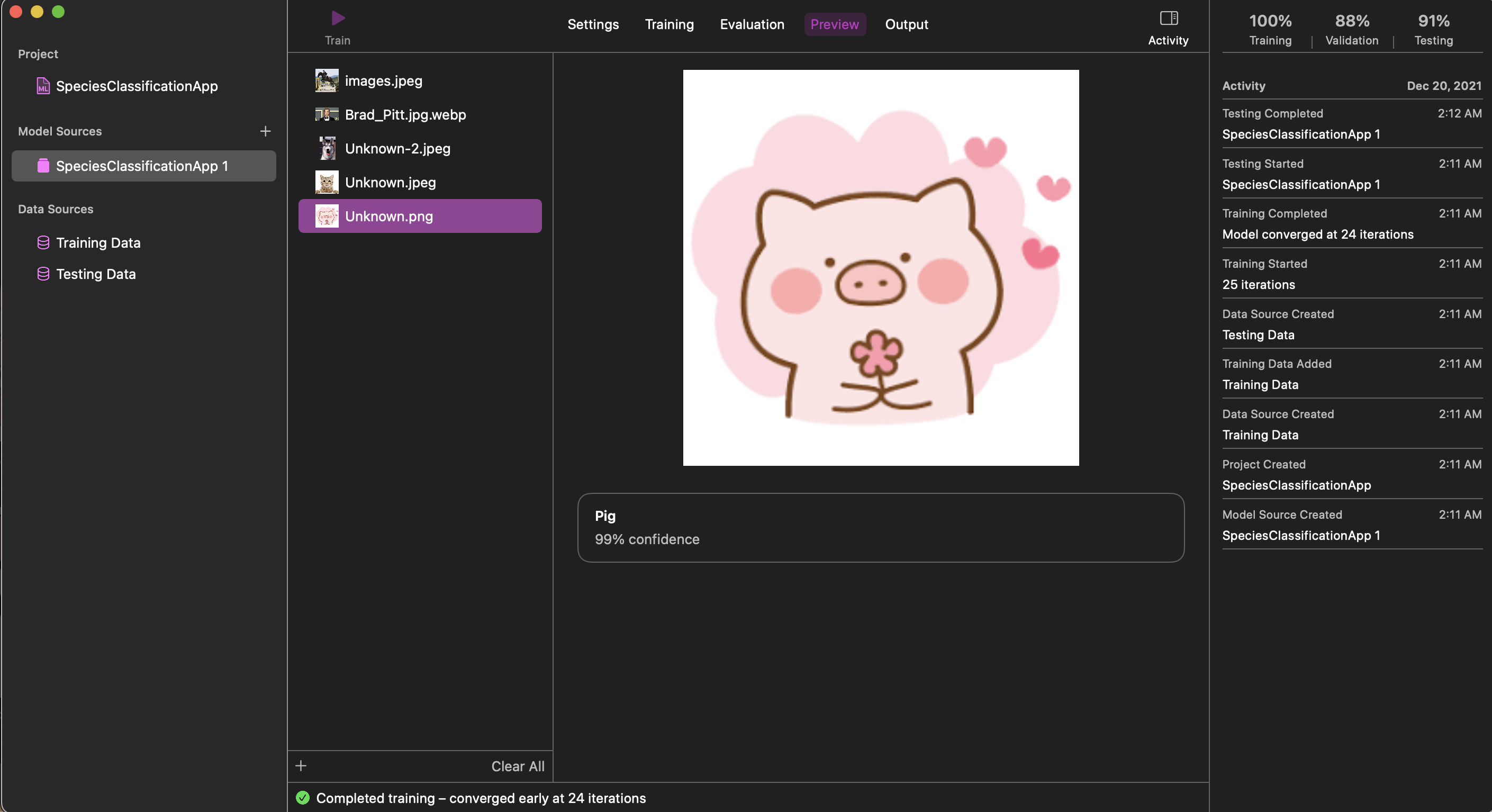Github Marlinism Speciesclassificationapp Using Createml And Swift Language I Created The