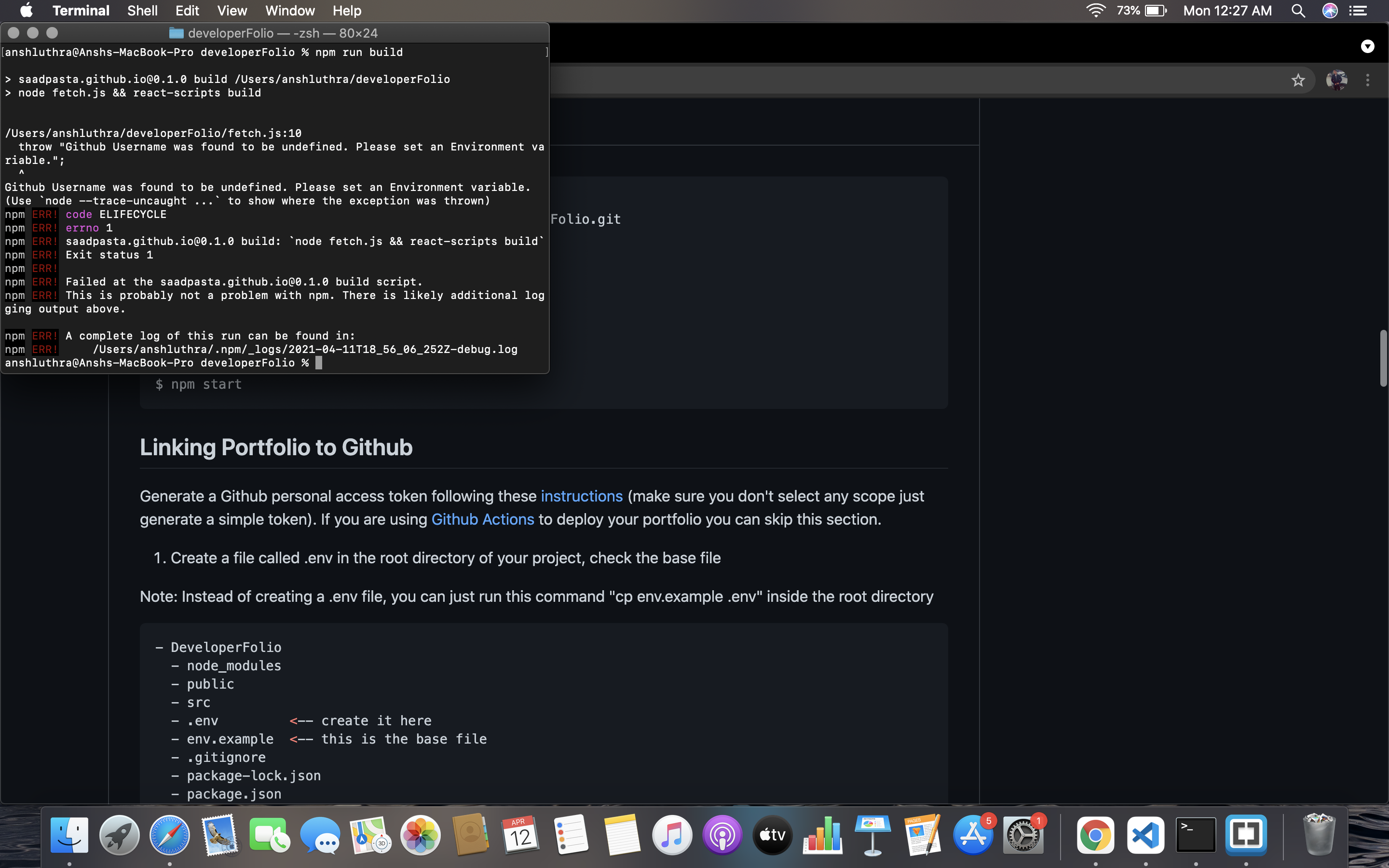 npm run test is failing · Issue #349 · saadpasta/developerFolio · GitHub
