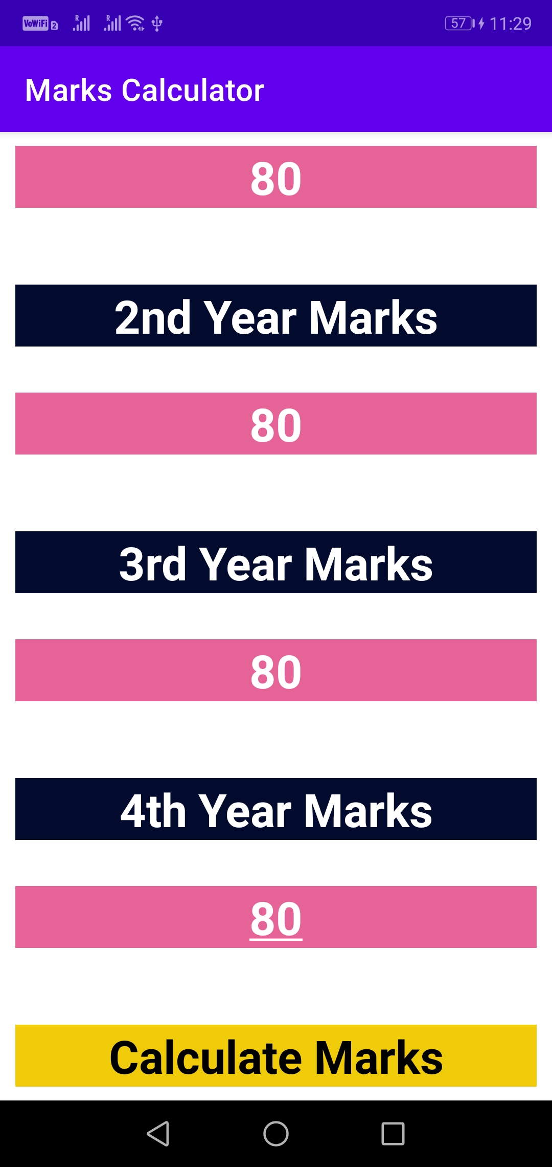 GitHub - Raushan1156/Calculate_Marks_App: Multi Screen transferring data