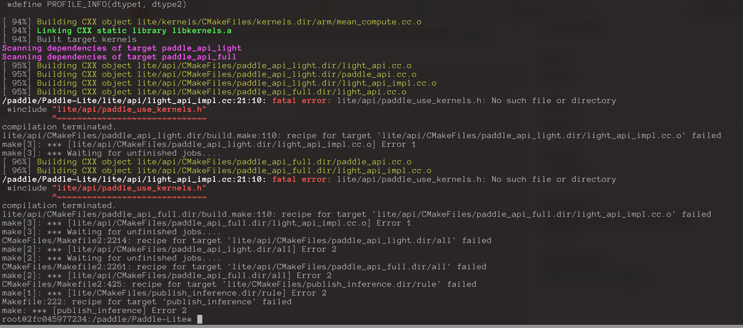 ARM编译错误 · Issue #9574 · PaddlePaddle/Paddle-Lite · GitHub