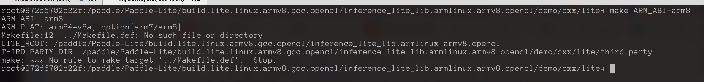 部署lite时报错：Makefile.def: No such file or directory · Issue #7209 · PaddlePaddle/PaddleDetection ...