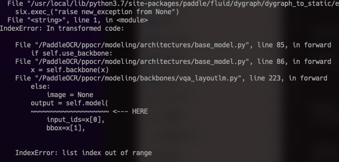kie导出re模型报错：LayoutXLMForRe IndexError · Issue #9055 · PaddlePaddle/PaddleOCR · GitHub