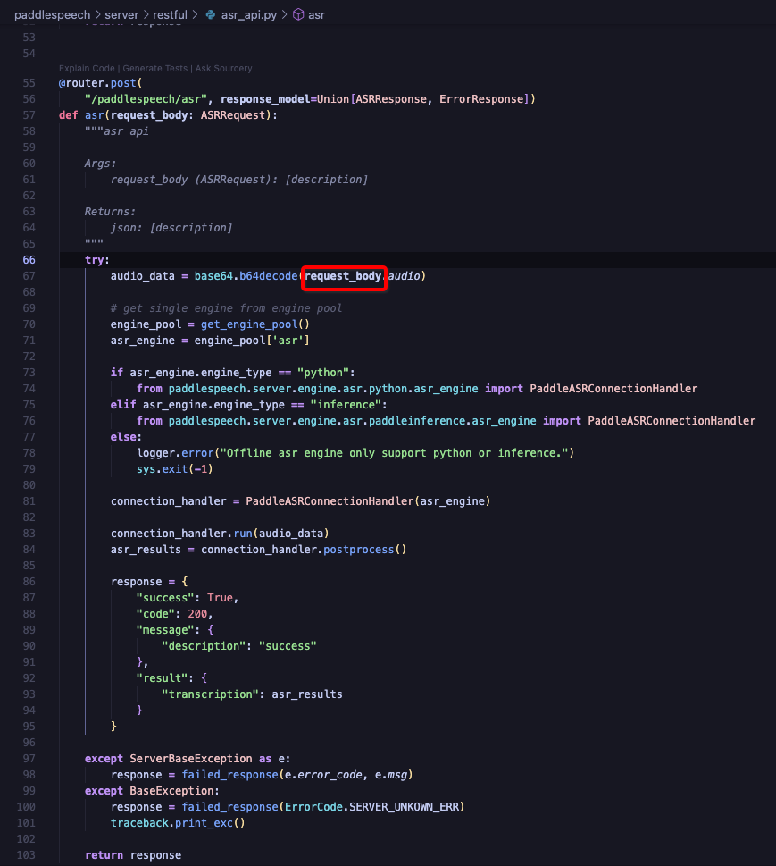 asr restful 参数中除了audio外，其他的好像都没使用 · Issue #3531 · PaddlePaddle/PaddleSpeech · GitHub