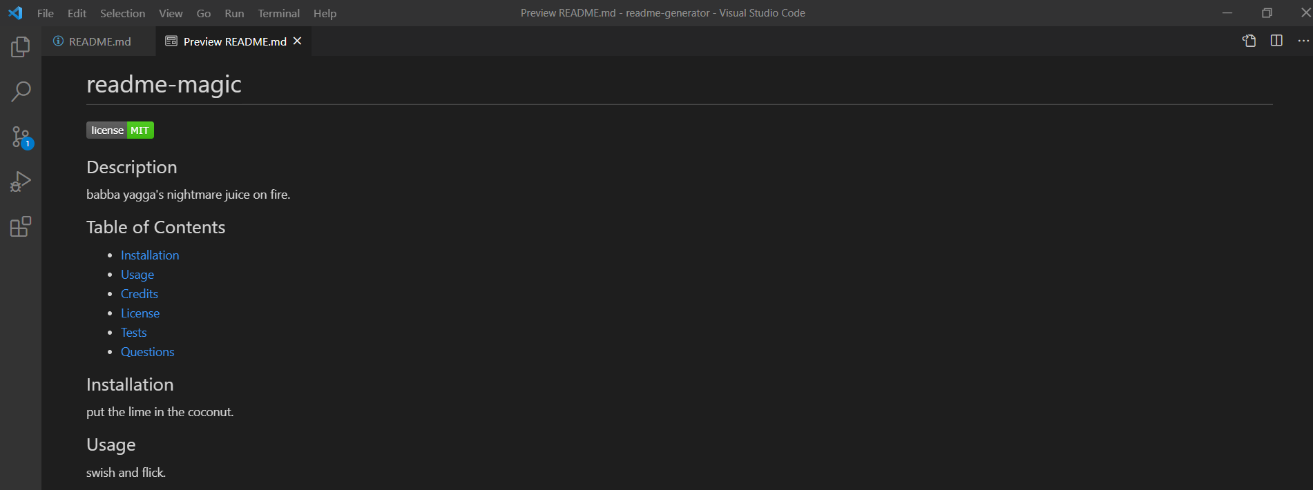 GitHub - RevyWatson/readme-generator: This application was designed to allow the user to ...