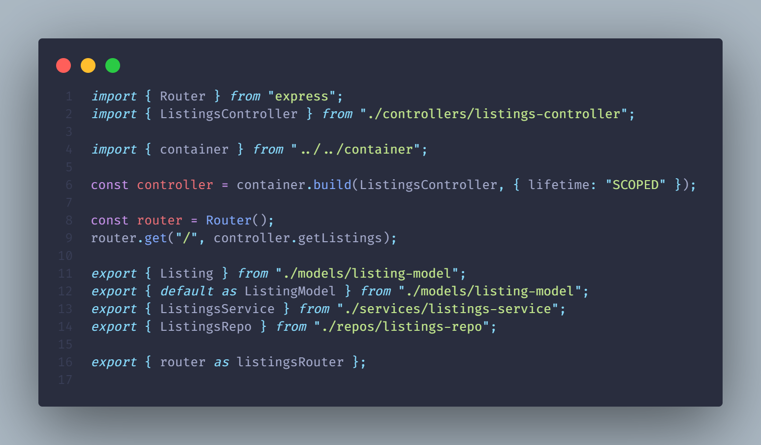 Exporting instance of the container gives undefined · Issue #318 · jeffijoe/awilix · GitHub