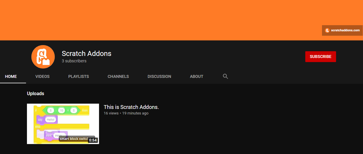 ScratchAddon YT channel · Issue #1285 · ScratchAddons/ScratchAddons · GitHub