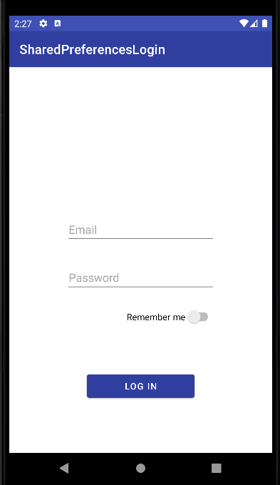 GitHub - CarlosRTechDev/SharedPreferences: Android app: Example of SharedPreferences using a login