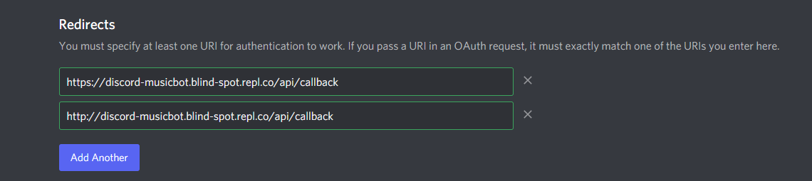 Invalid Oauth2 Redirect Uri · Issue 369 · Sudhanplayz Discord Musicbot