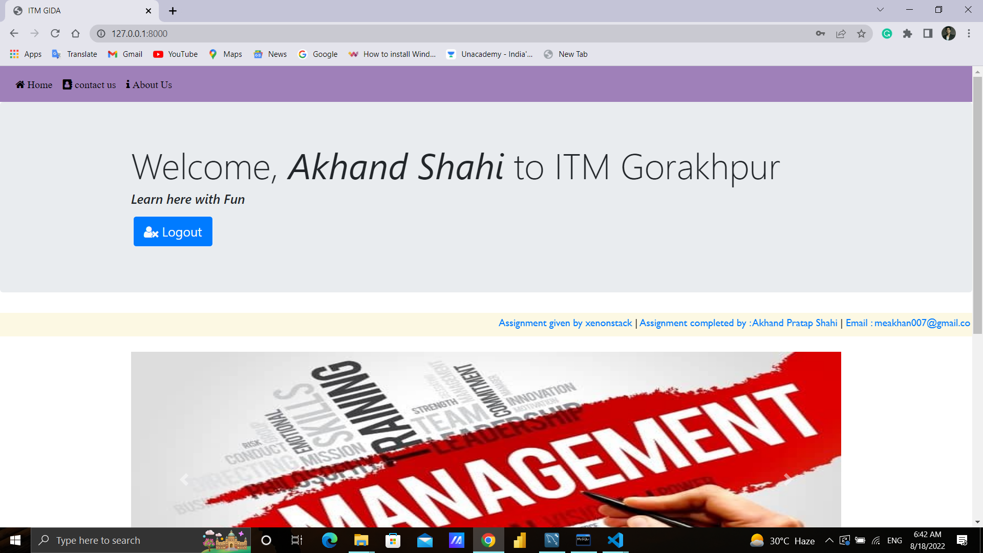 GitHub - AkhandShahi/XenonStack_Assignment: I have created the project to complete the task ...