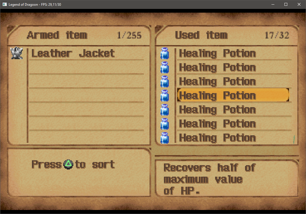 "List" menu doesn't show all armed items · Issue #366 · Legend-of-Dragoon-Modding/Severed-Chains ...