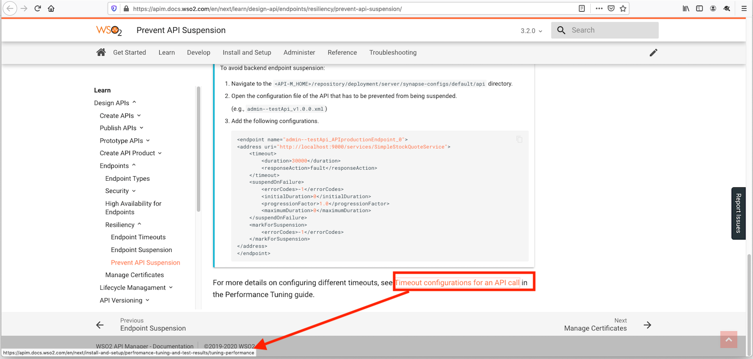 UnAvailable Doc links - timeout configurations - APIM 3.2.0 - RC4 docs · Issue #1715 · wso2/docs ...